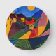 Bold sunset Picasso art Round Clock | Zazzle