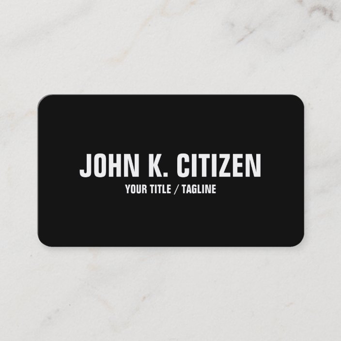 Bold Text Rounded Business Card - black / white | Zazzle.com