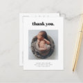 Bold Thank You Baby Photo Birth Announcement Postcard | Zazzle