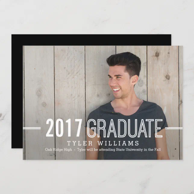 Bold Timeless Graduation Announcement Invitation | Zazzle