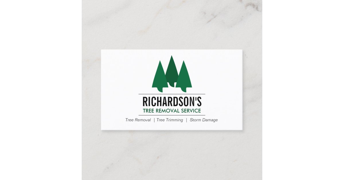 Bold Tree Service Logo Business Card | Zazzle