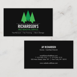 Bold Tree Service Logo Green/Black Business Card | Zazzle