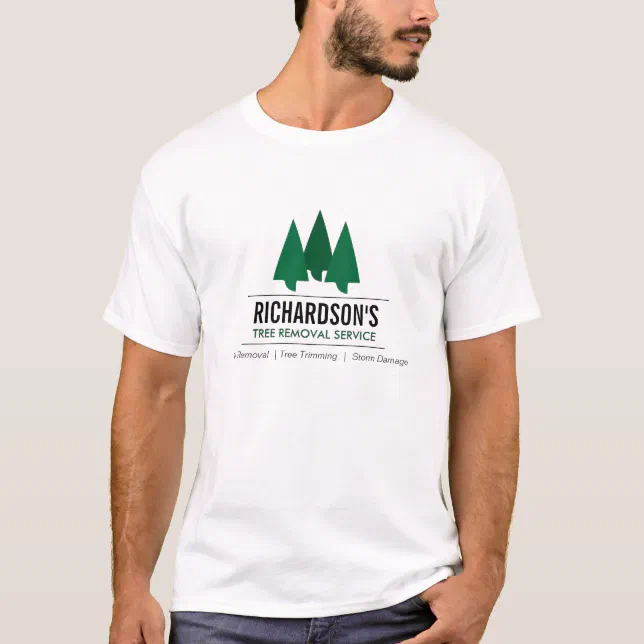 Bold Tree Service Logo Green/White T-Shirt | Zazzle