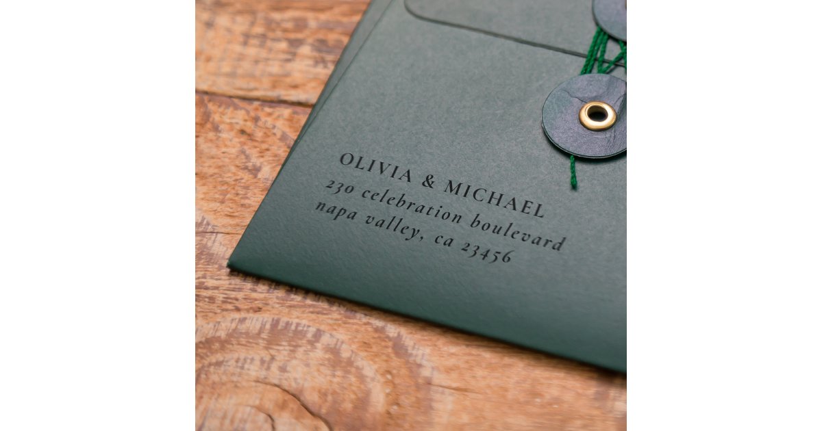 Bold Typography Custom Text Return Address Wedding Self-inking Stamp ...