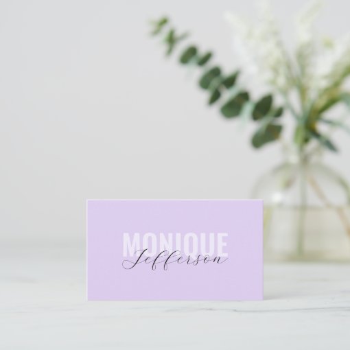 Bold Typography & Script Lilac Lavender QR Code Bu Business Card | Zazzle