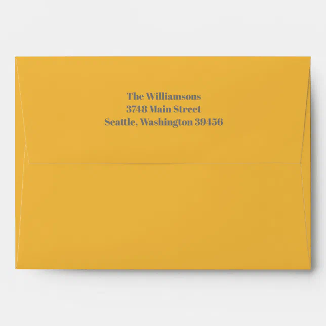 Bold Typography Yellow Gray Modern Birthday Party Envelope | Zazzle