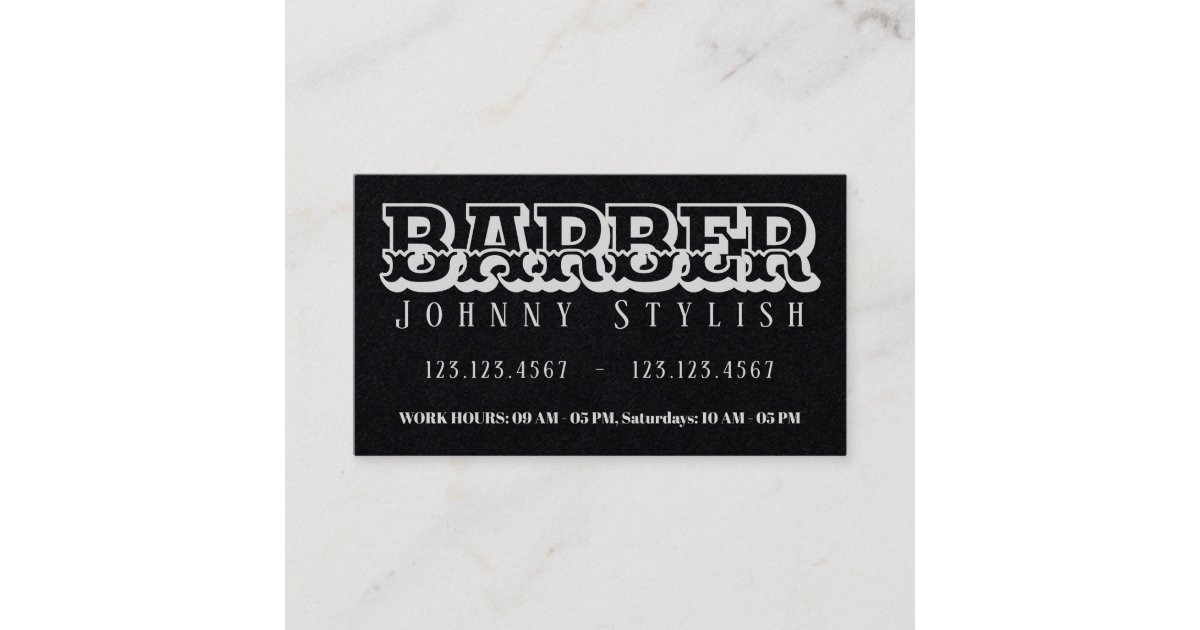 Bold vintage style barber business card | Zazzle