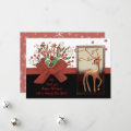 Bold Watercolor Reindeer Card | Black & Red | Zazzle