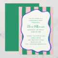 Bold Wavy Border Pink Green Graduation Celebration Invitation | Zazzle