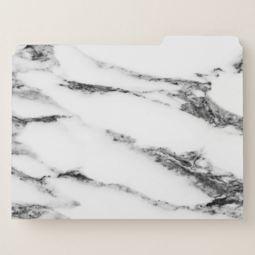 Bold white and gray marble closeup file folder | Zazzle
