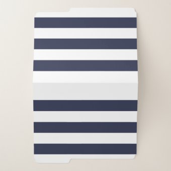 Bold White Stripe over Custom Color Navy Blue File Folder | Zazzle