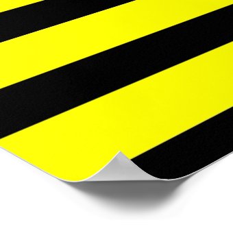 Bold Yellow and Black Bumble Bee Striped Pattern Poster | Zazzle