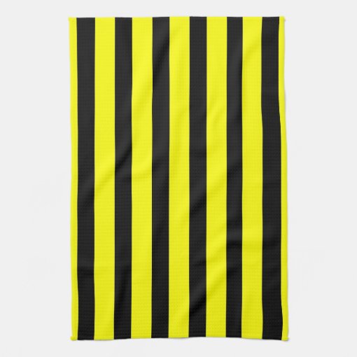 Bold Yellow and Black Bumble Bee Striped Pattern Towel | Zazzle