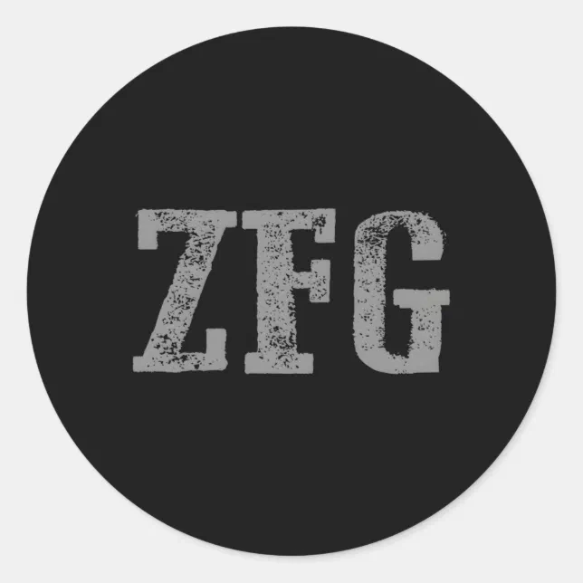 Bold Zfg Zero F Cks Given Classic Round Sticker | Zazzle