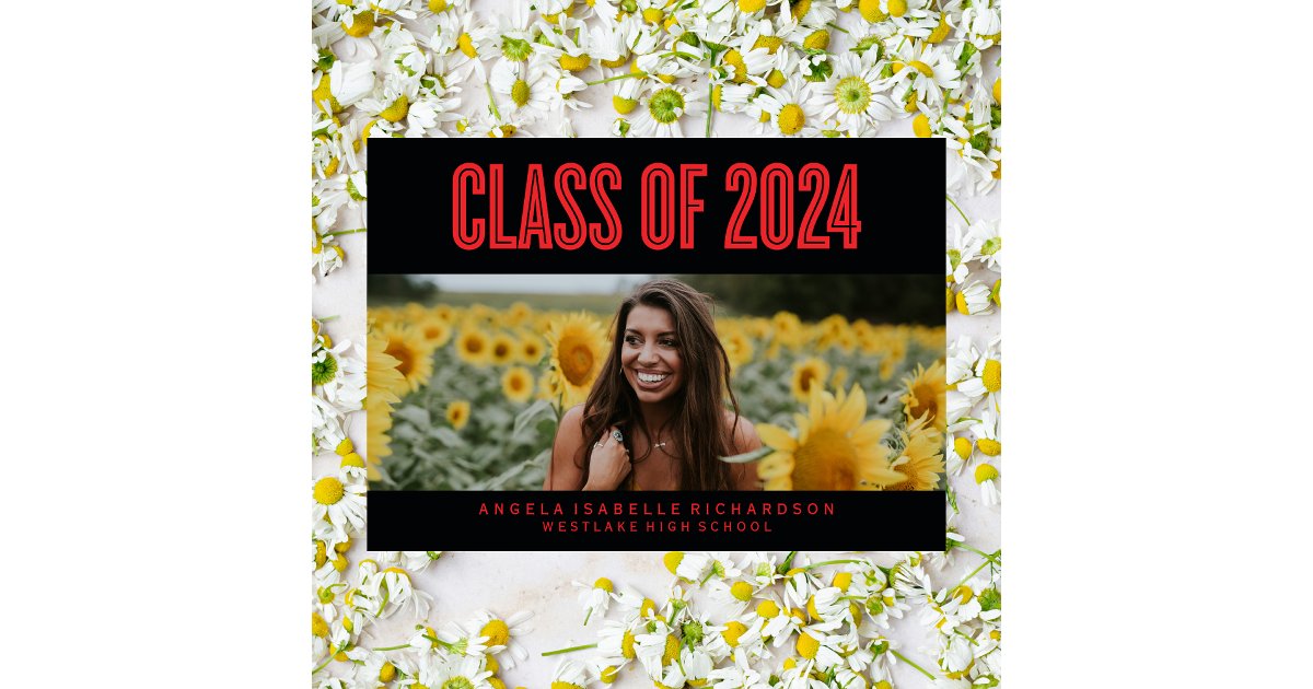 BOLDLY CHIC CLASS OF 2024 GRADUATION INVITATION | Zazzle
