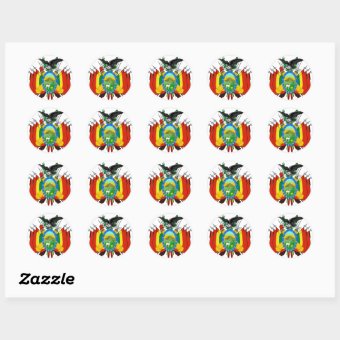 bolivia emblem classic round sticker | Zazzle