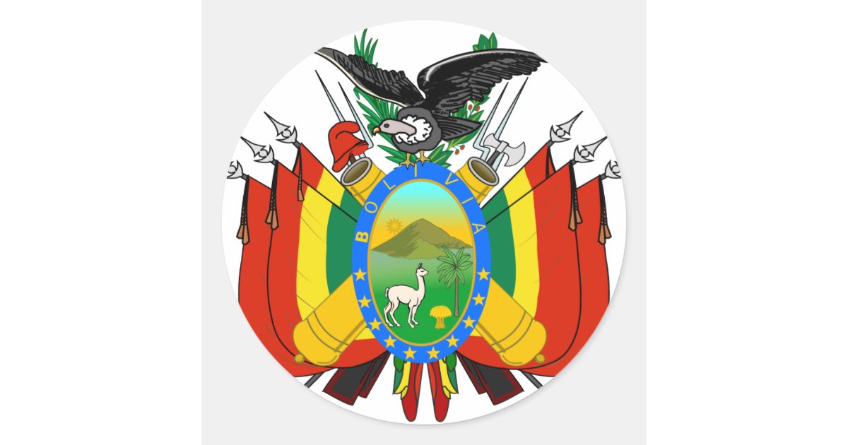 bolivia emblem classic round sticker | Zazzle