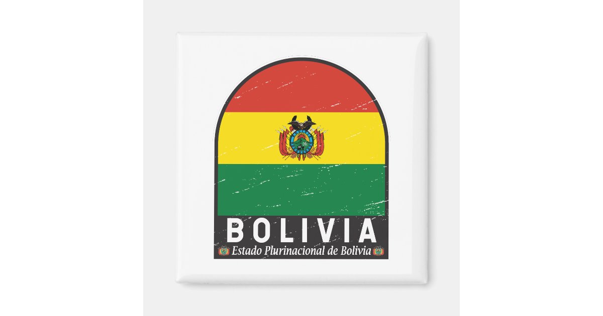 Bolivia Flag Emblem Distressed Vintage Magnet | Zazzle