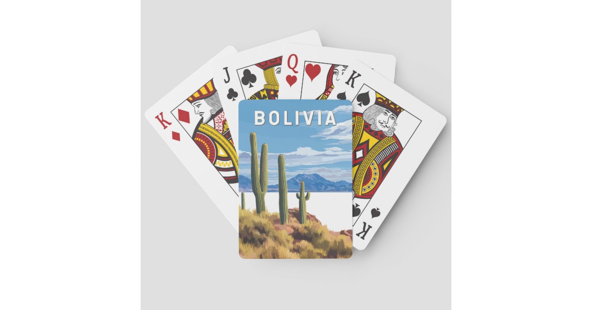 Bolivia Illustration Travel Art Vintage Poker Cards | Zazzle