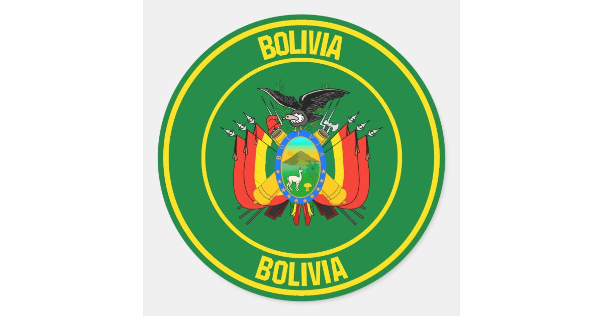 Bolivia Round Emblem Classic Round Sticker | Zazzle