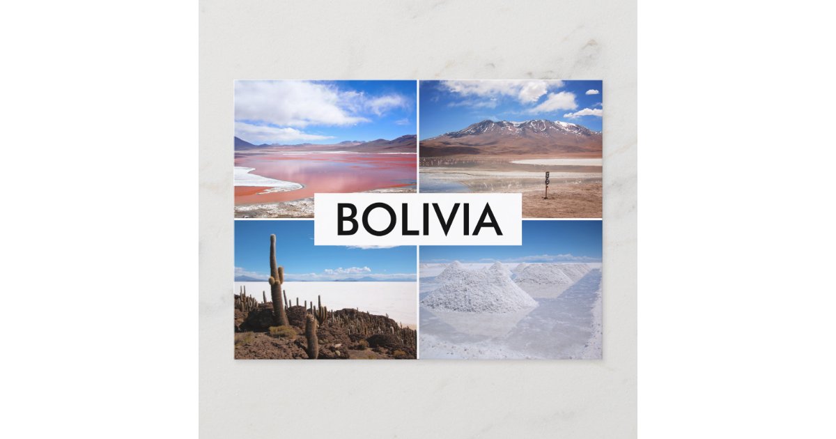 Bolivia Salar de Uyuni collage postcard | Zazzle