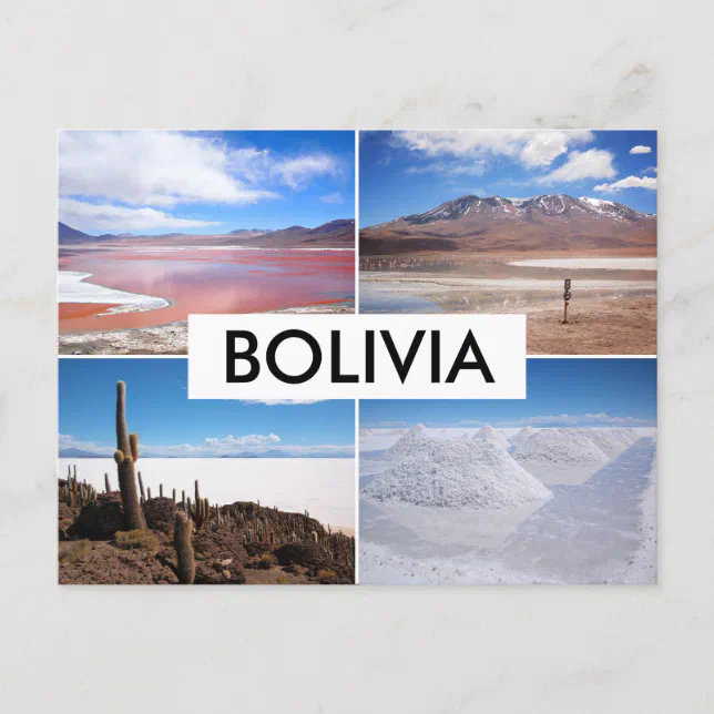 Bolivia Salar de Uyuni collage postcard | Zazzle