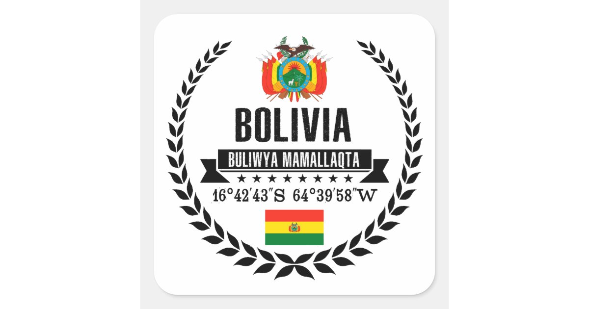 Bolivia Square Sticker | Zazzle