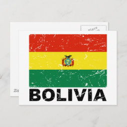 Bolivia Vintage Flag Postcard | Zazzle