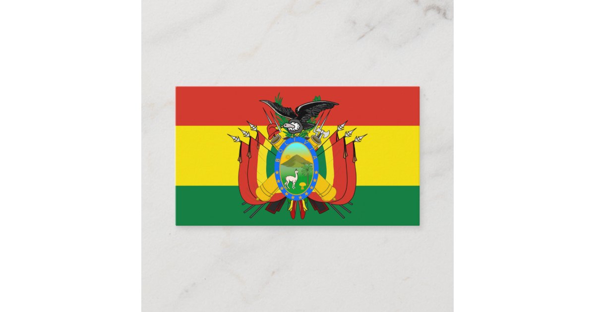 Bolivian Flag & Coat of Arms, Flag of Bolivia Business Card | Zazzle.com