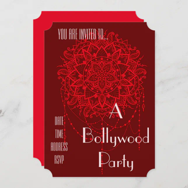 Bollywood Indian dress up party Invitation | Zazzle
