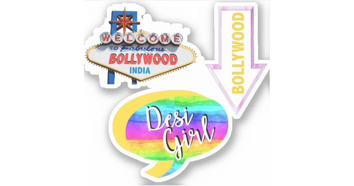 Bollywood Indian Film Colorful Fun Desi Girl Sticker | Zazzle