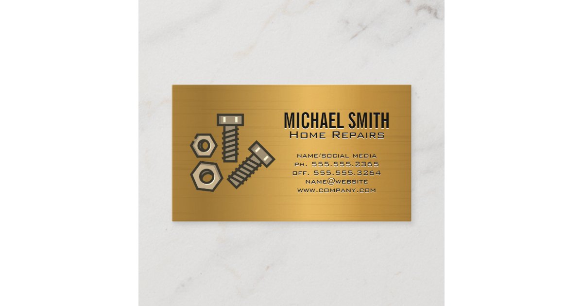 Bolts and Nuts Business Card | Zazzle