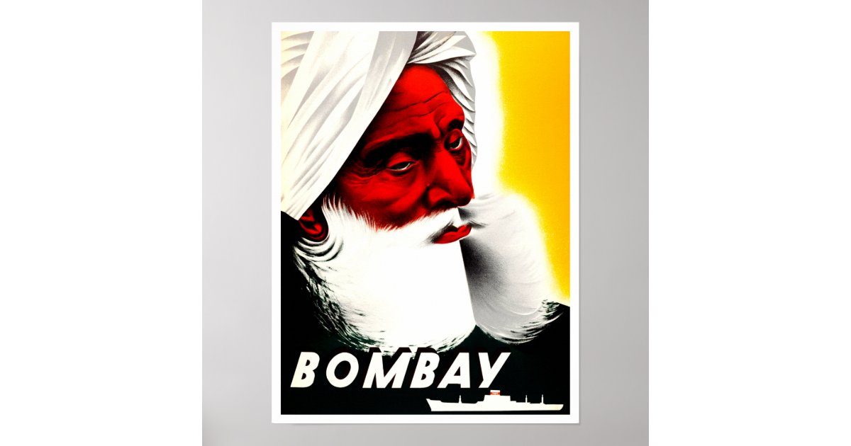 Bombay India vintage travel poster | Zazzle