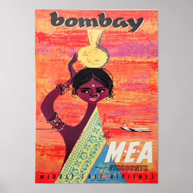 Bombay Vintage Travel Poster | Zazzle
