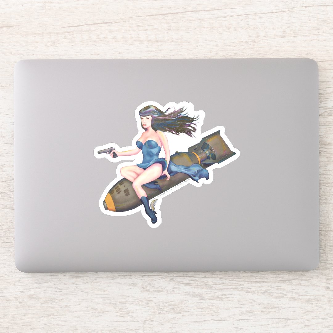 Bombshell Betty in color Sticker | Zazzle