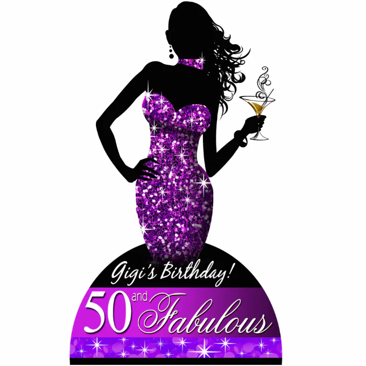 Bombshell Bling Sparkle Table Topper 8x10 | purple Statuette | Zazzle