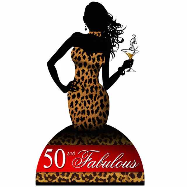Bombshell Leopard Birthday Cake Topper red Cutout | Zazzle