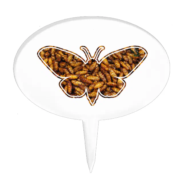 Bombyx Mori Silk Moth Life Cycle Silhouette Cake Topper | Zazzle
