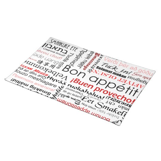 Bon appetit in many languages - red placemat | Zazzle.com