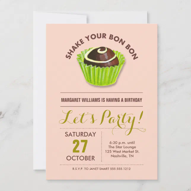 Bon Bon Birthday Party Invitation | Zazzle