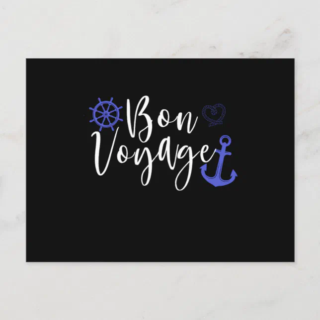 Bon Voyage Anchor Cruising Cruise Ship Vacation Gi Postcard | Zazzle