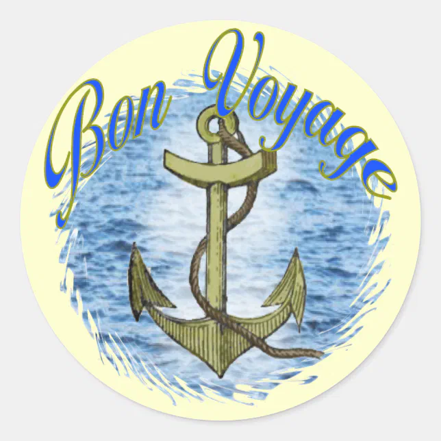 Bon Voyage Classic Round Sticker | Zazzle