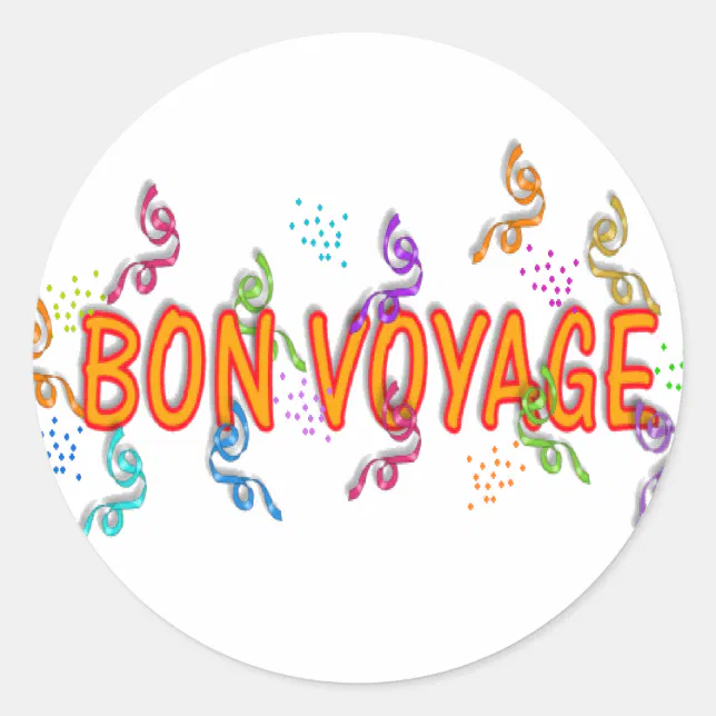 Bon Voyage Classic Round Sticker | Zazzle
