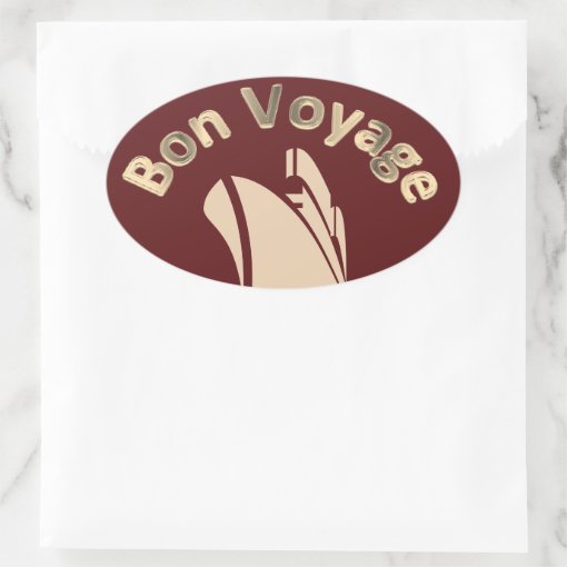 Bon Voyage Cruise Ship Oval Sticker | Zazzle