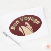 Bon Voyage Cruise Ship Oval Sticker | Zazzle