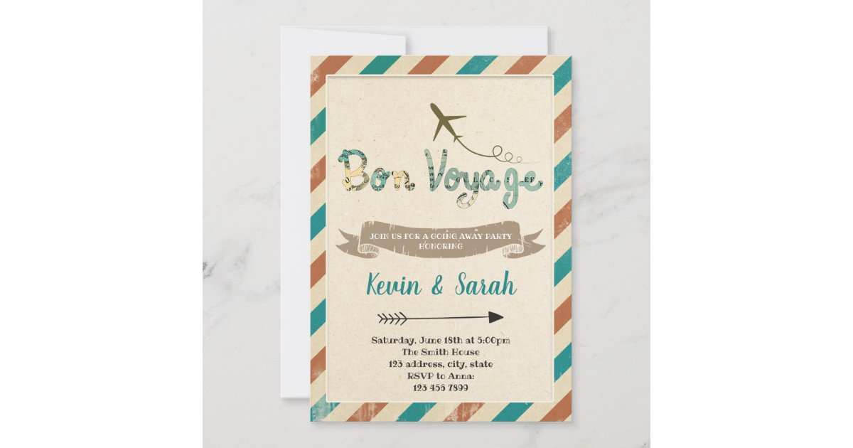 Bon voyage party invitation | Zazzle