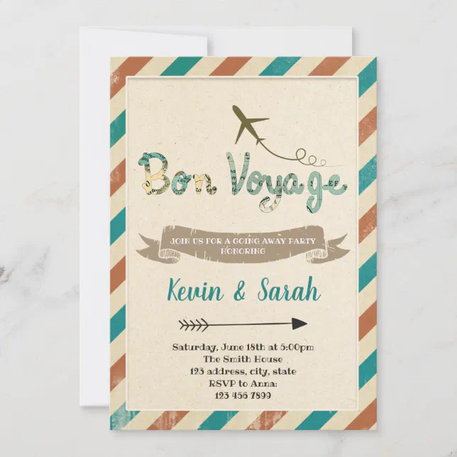 Bon voyage party invitation | Zazzle