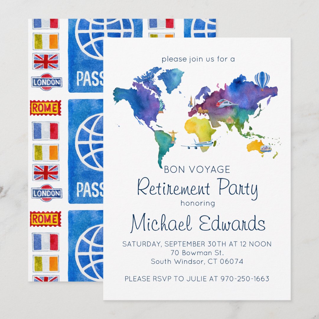 Bon Voyage Retirement Party Invitation | Zazzle