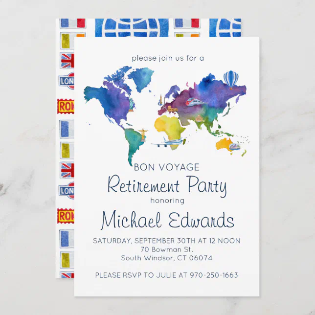 Bon Voyage Retirement Party Invitation | Zazzle