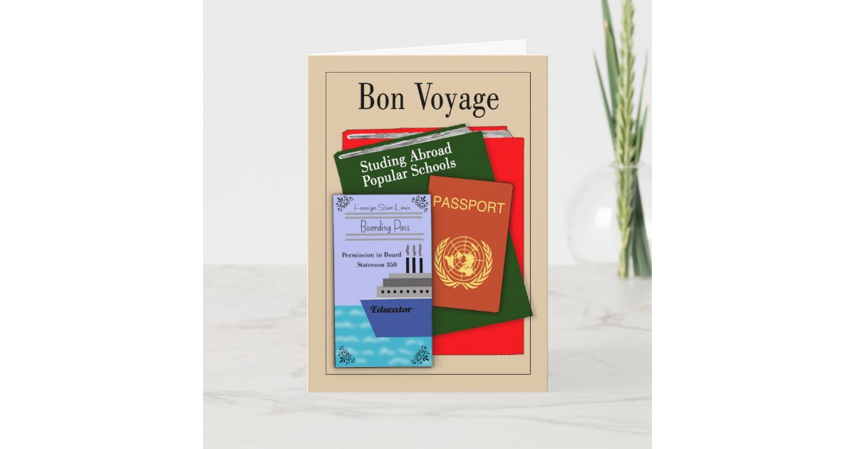 Bon Voyage Study Abroad Card | Zazzle